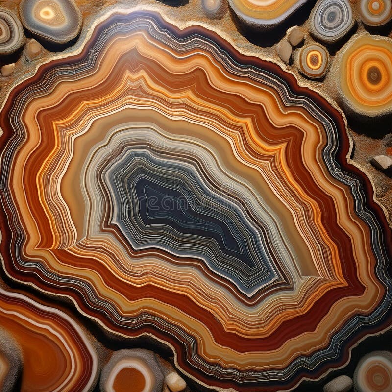 Banded Agate Gemstone, AI Generated Stock Illustration - Illustration ...