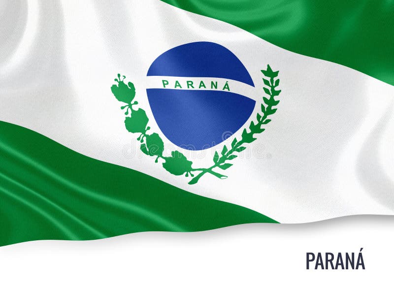 Ilustração Do Vetor De Ondulação Da Bandeira De Parana No Fundo Branco