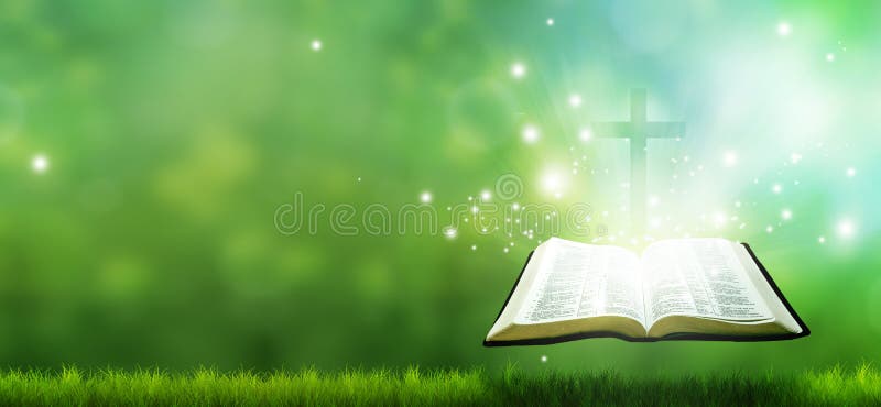 Bandeira Cristã Com a Bíblia E Cruz Ilustração Stock - Ilustração de ...