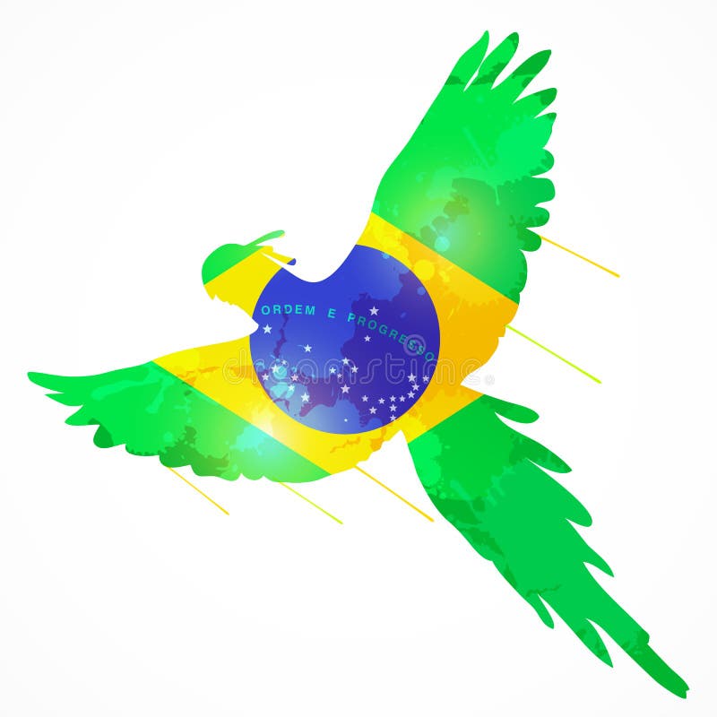 Bandeira Da Arara De Brasil Ilustração do Vetor - Ilustração de arara ...