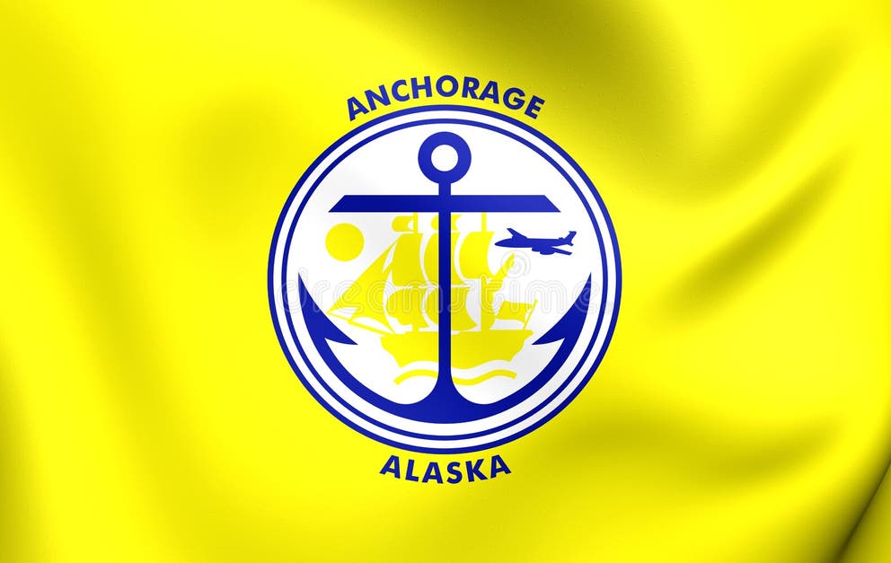 Bandeira Da Cidade De Anchorage, Alaska Ilustração Stock - Ilustração ...