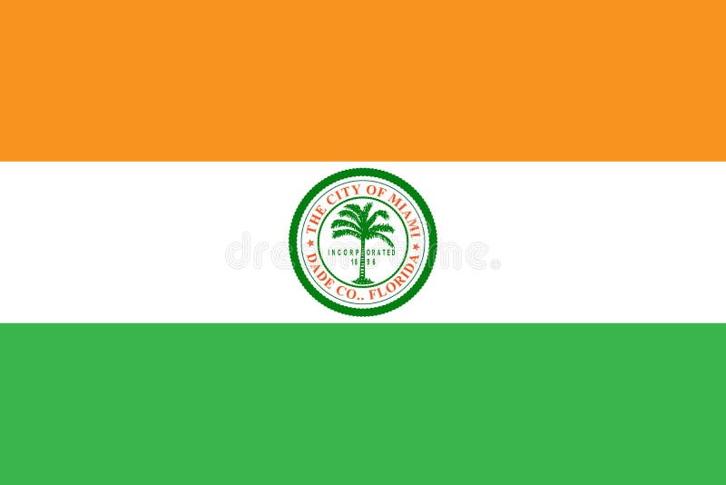 Bandeira Da Cidade De Miami, Florida, EUA Ilustração Stock - Ilustração ...