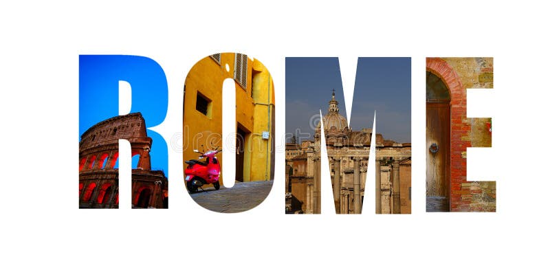 Bandeira Da Colagem De Roma Imagem de Stock - Imagem de cidade ...
