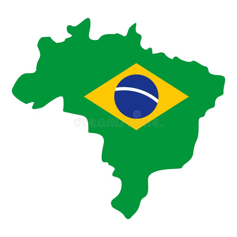 Bandeira De Brasil No Mapa Brasileiro, ícone Isolado Ilustração do ...