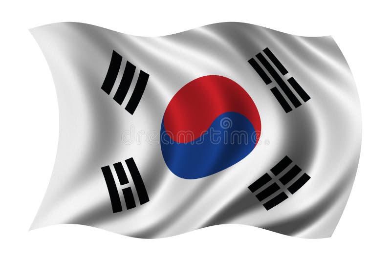 Bandeira de Coreia do Sul ilustração stock. Ilustração de naturalism ...