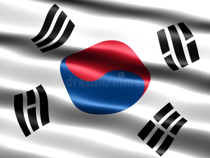 Bandeira da Coreia do Sul ilustração stock. Ilustração de coreano - 7115965