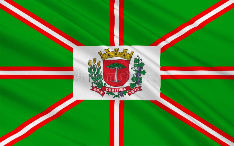 Bandeira De Curitiba Em Parana Brasil Ilustração Stock Ilustração De