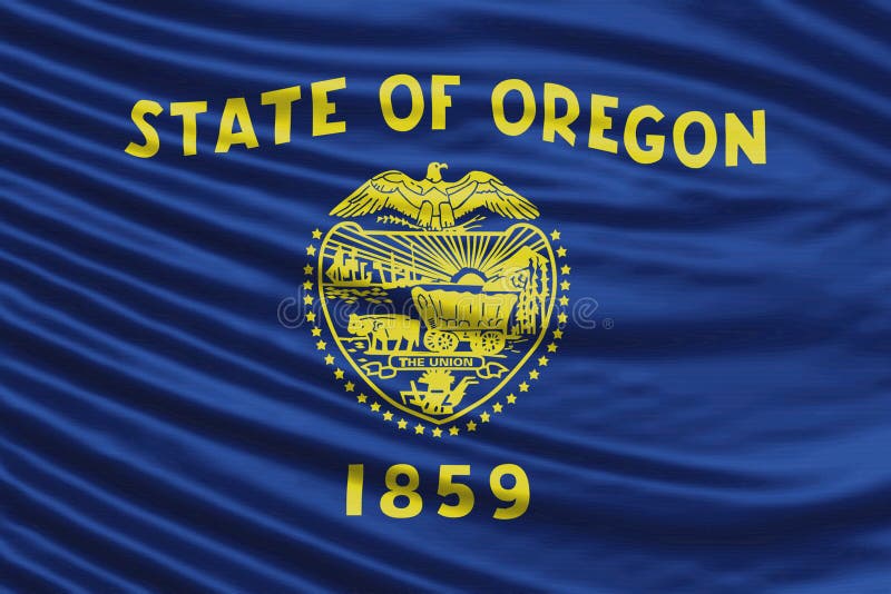 Bandeira Do Estado De Oregon, Acenando Bandeira De Oregon Imagem de ...