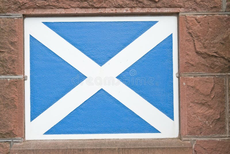 Bandeira Escocesa De Saltire Pintada Na Parede. Imagem de Stock ...
