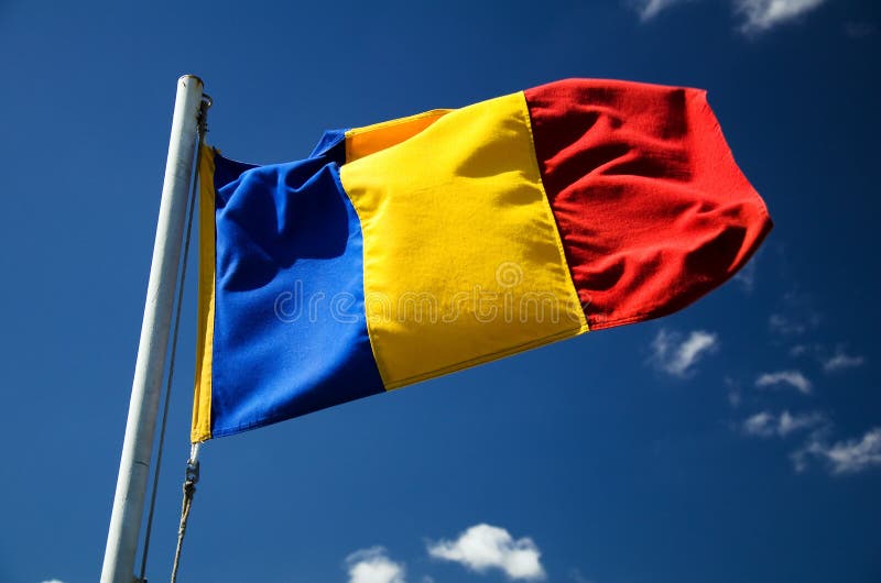Bandeira romena imagem de stock. Imagem de acenar, europeu - 20657579