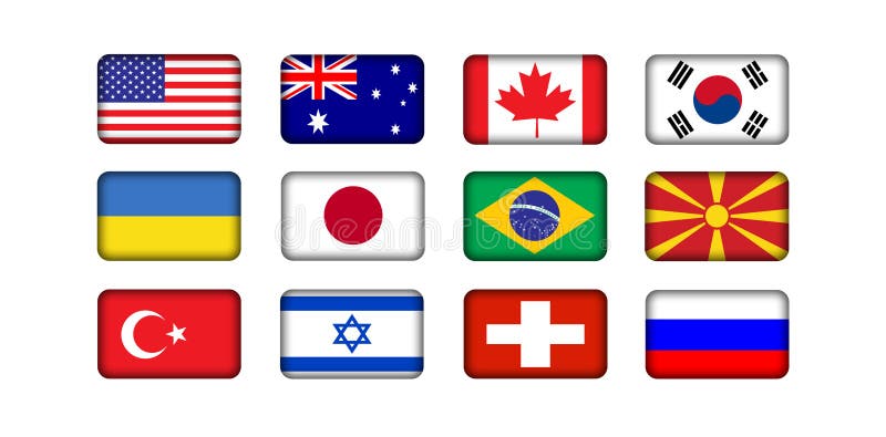 Bandeiras do mundo ilustração stock. Ilustração de mundo - 13962840