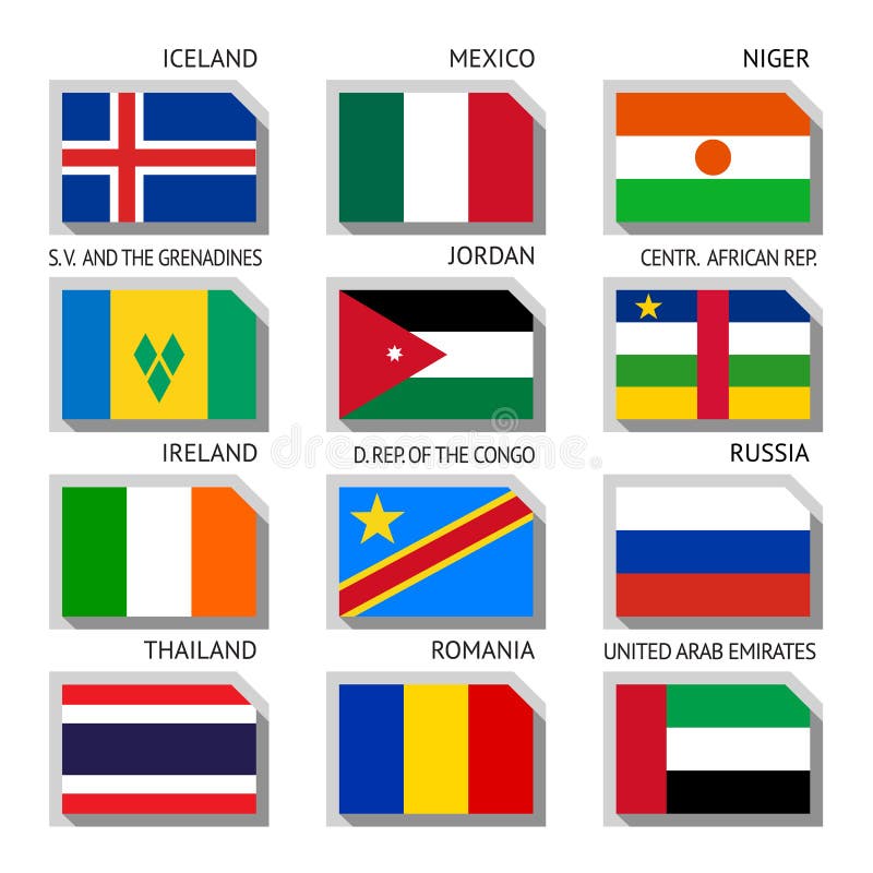 Bandeiras do mundo ilustração do vetor. Ilustração de naturalizado ...