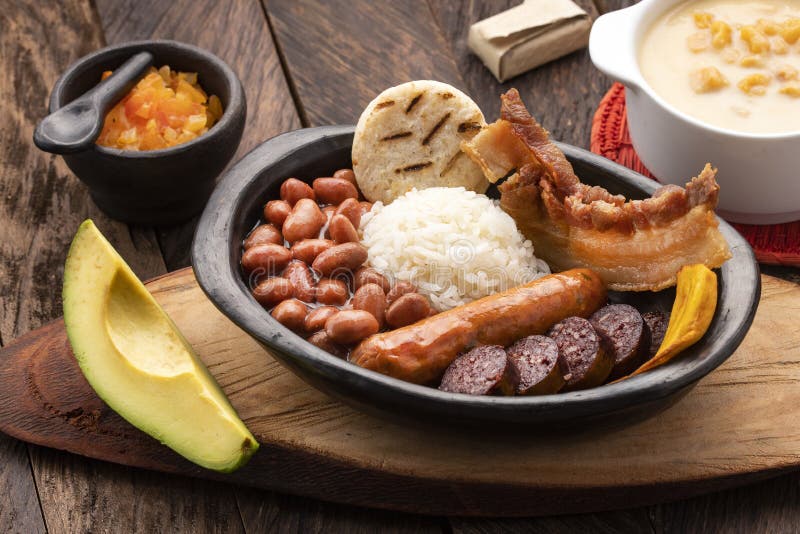 Bandeja Paisa, Main Traditional Colombian Dish Stock Photo - Image of ...
