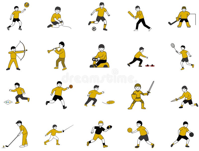 20 Bandel Exploring Different Types of Sports Sets Stock Vector ...