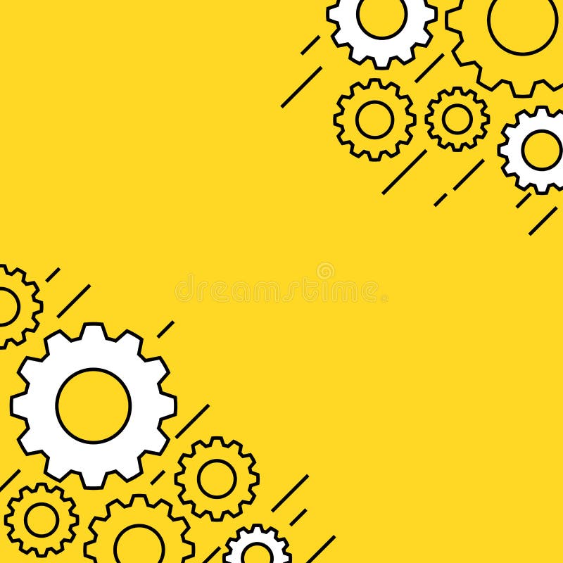 Ruedas Cortacesped Ruedas De Engranaje Amarillas Del Mecanismo Con La ...