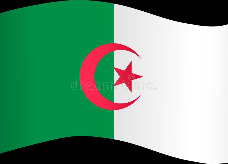 Bandera Argelina Ondeando Sobre Fondo Blanco Ilustración del Vector ...