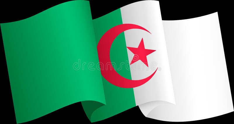 Bandera Argelina Ondeando Sobre Fondo Blanco Ilustración del Vector ...