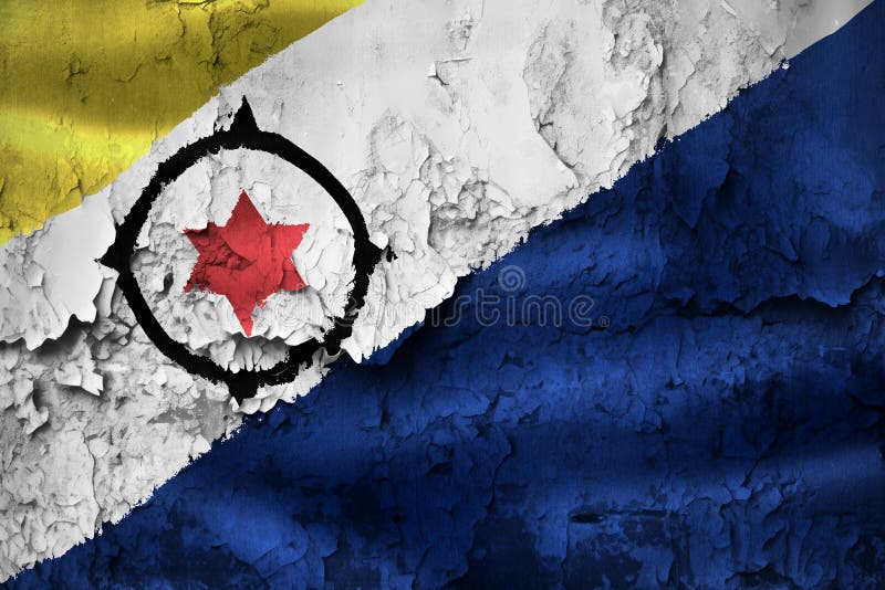 Bandera Bonaire Bandera De Tejido Realista Stock de ilustración ...