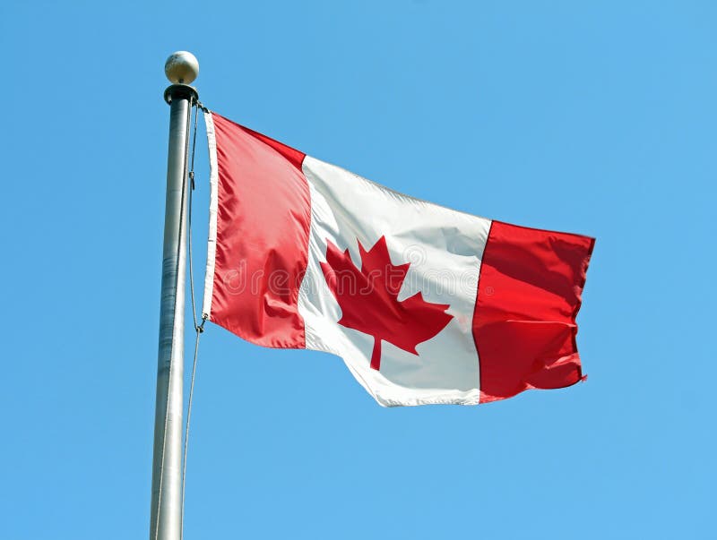 Bandera canadiense foto de archivo. Imagen de azul, viento - 40328386