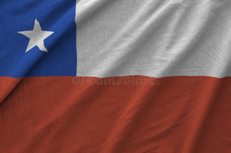 Bandera Chile Representada En Tela Ondulada Doblada De Tela Antigua ...