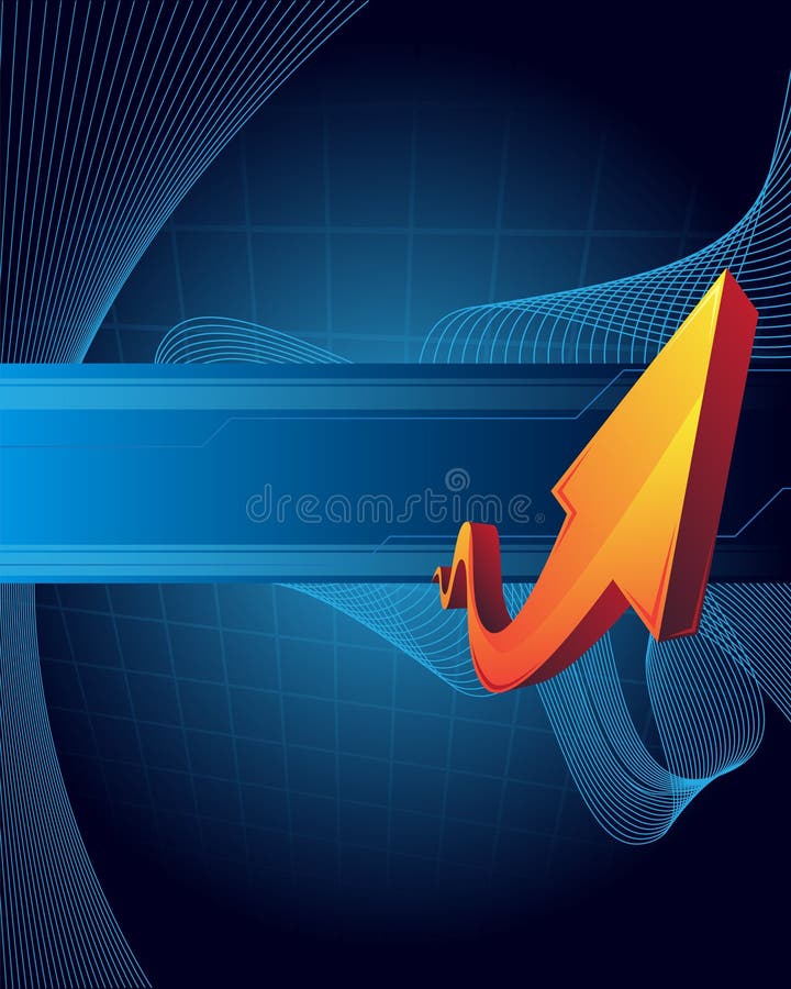 Bandera con la flecha ilustración del vector. Ilustración de financiero ...