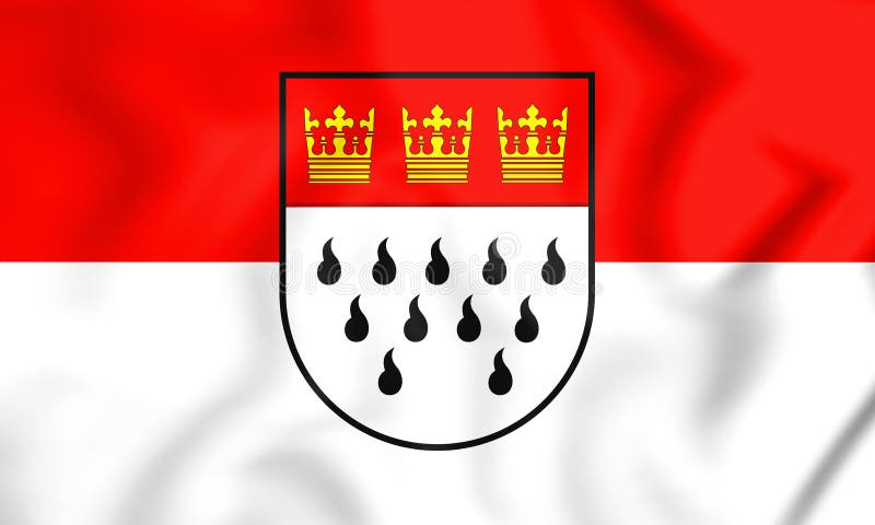 Bandera De Colonia Con El Escudo De Armas, Alemania Stock de ...