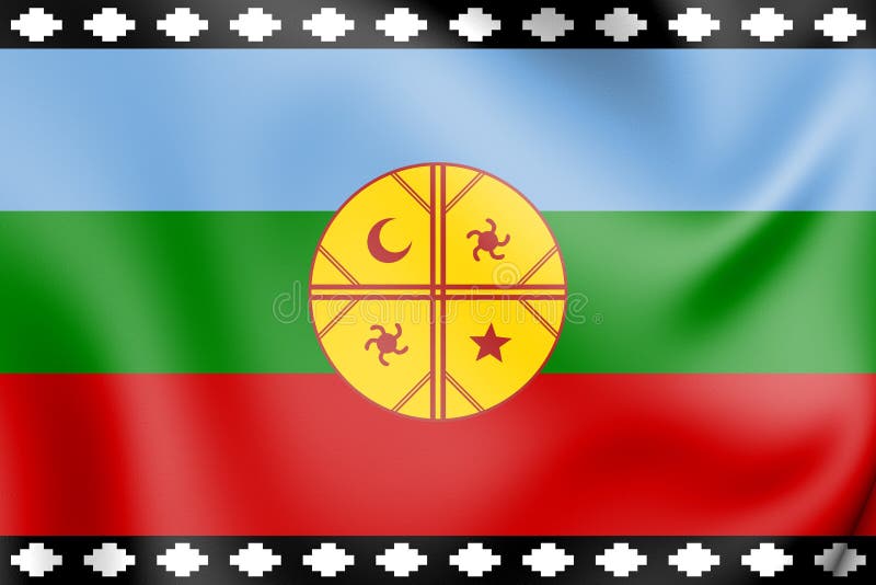 Bandera De Mapuche Del Territorio De Huilliche Stock de ilustración ...