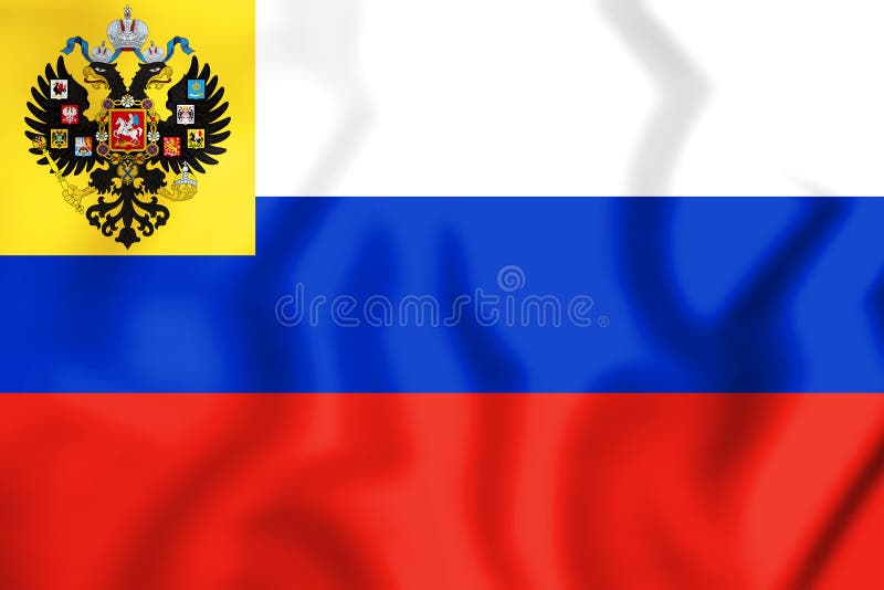 Bandera 3D Del Imperio Ruso 1914-1917 Stock de ilustración ...
