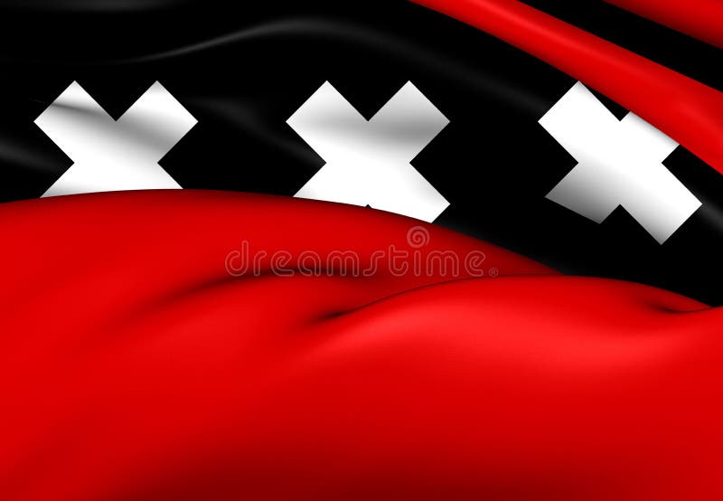 Bandera De Amsterdam, Países Bajos Stock de ilustración - Ilustración ...