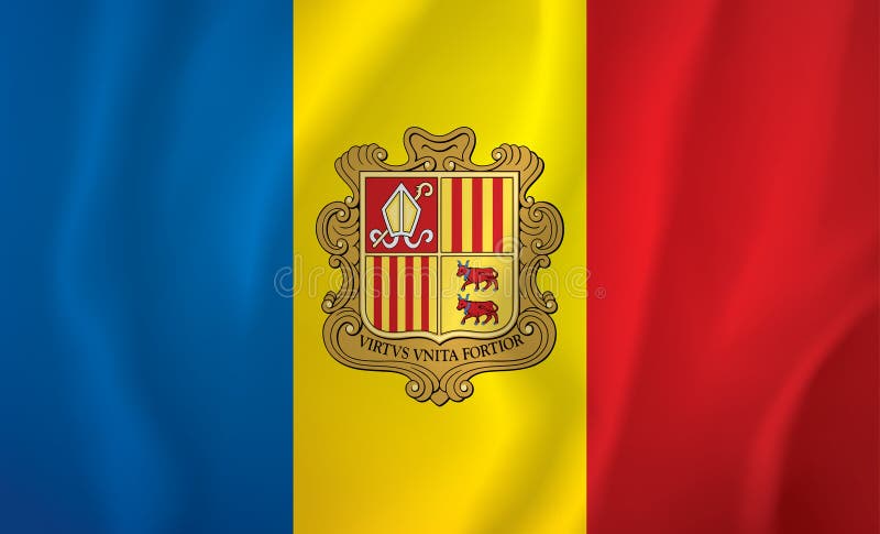Bandera De Andorra. Dibujo Vectorial Ilustración del Vector ...