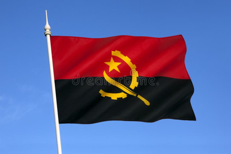 Bandera de Angola - África foto de archivo. Imagen de firmar - 38485086