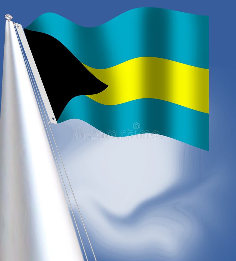 Bandera de BAHAMA de stock de ilustración. Ilustración de acuamarina ...