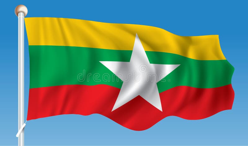Bandera Del Ejemplo Del Vector De Birmania Myanmar Ilustración del ...