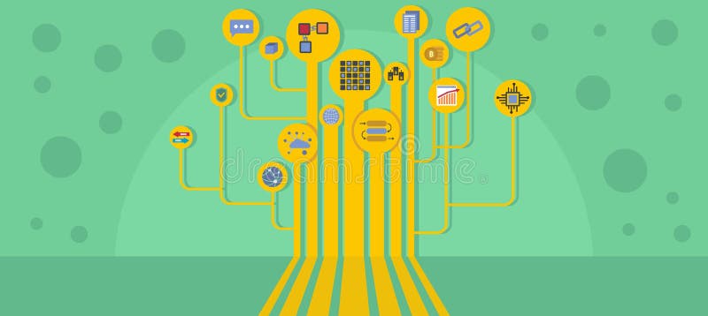 Bandera De Cadena Del Software, Estilo Plano Ilustración del Vector ...