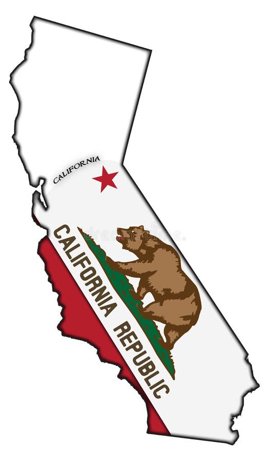 Bandera De California En Mapa Stock de ilustración - Ilustración de ...