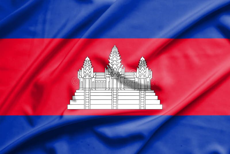 La Bandera De Camboya Se Pinta Sobre Una Pared De Ladrillo Vieja Imagen ...