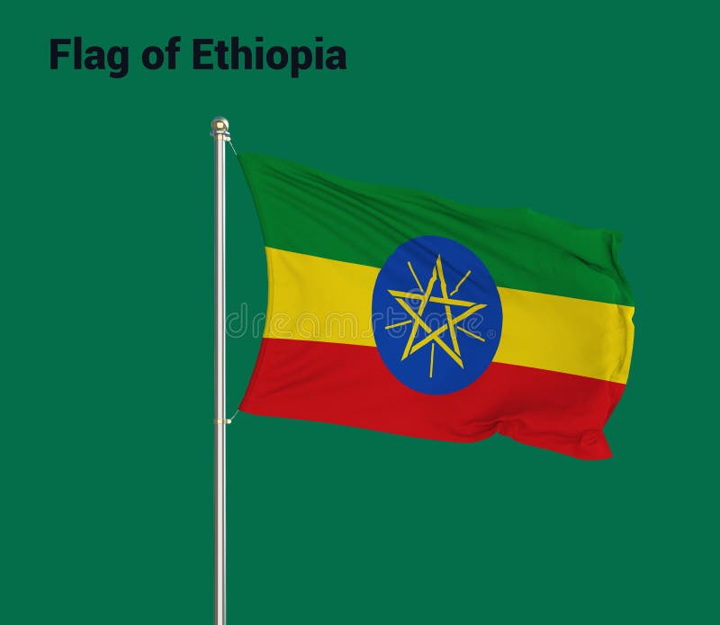 Bandera De Etiopía Etiopía Bandera Nacional De Etiopía. Abanderamiento ...