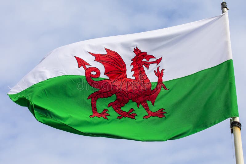 Bandera de Gales foto de archivo. Imagen de destinaciones - 196781268