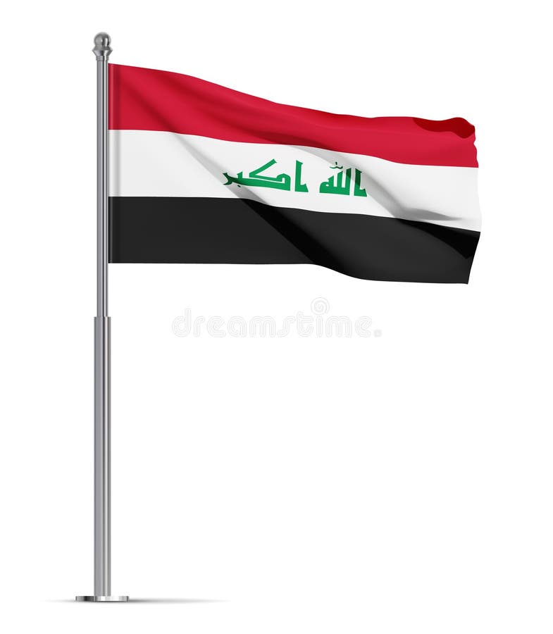 Bandera De Iraq Aislada En Fondo Blanco Ilustración del Vector ...