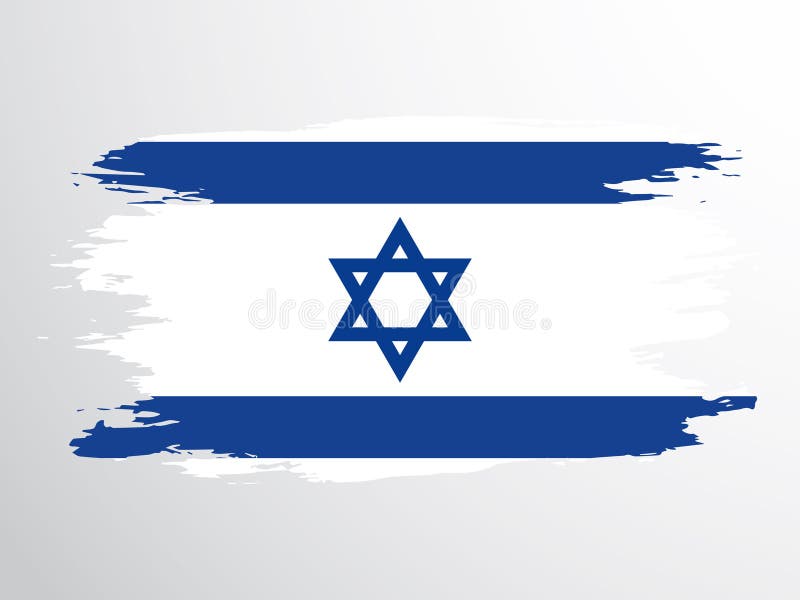 Bandera De Israel Pintada Con Un Pincel Ilustración del Vector ...