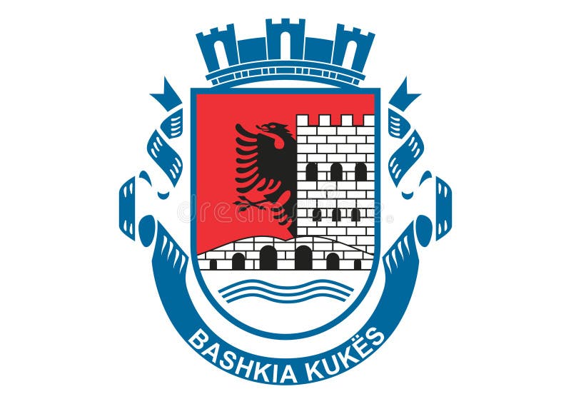 Bandera de kukes albania stock de ilustración. Ilustración de europeo ...