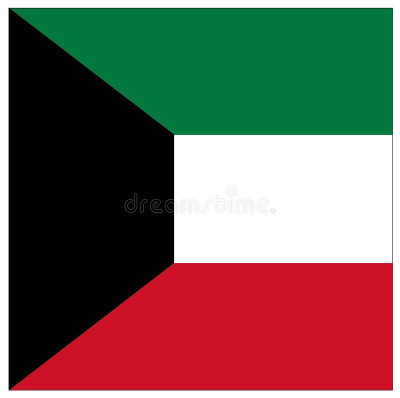 Bandera De Kuwait - El Estado De Kuwait Ilustración del Vector ...