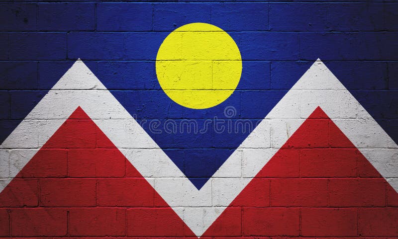 Bandera De La Ciudad De Denver Pintada En Una Pared Imagen de archivo ... Bandera De La Ciudad De Denver Pintada En Una Pared Imagen de archivo ...