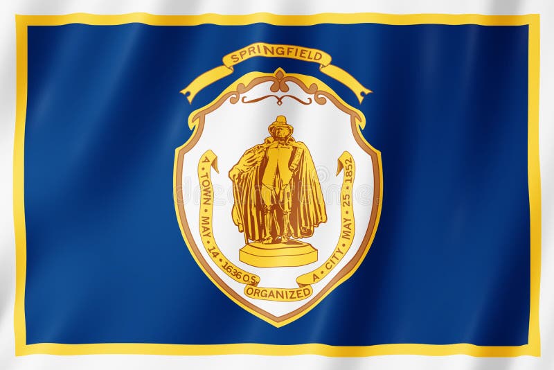 Bandera De La Ciudad De Springfield, Massachusetts Los E.E.U.U. Stock ...