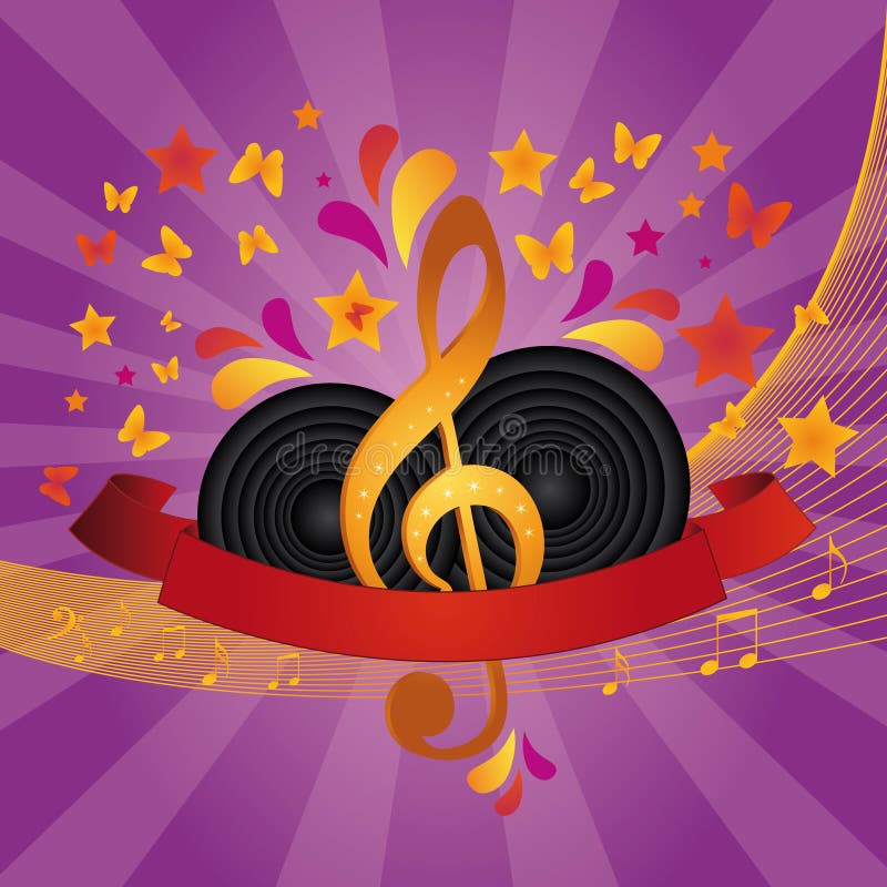 Bandera de la música ilustración del vector. Ilustración de decorativo ...