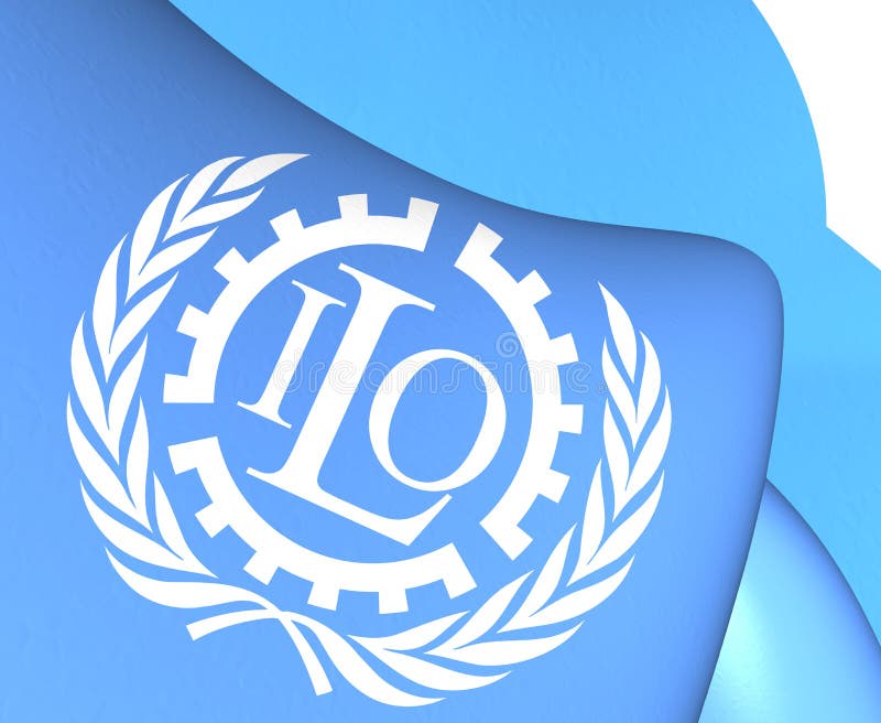 Bandera de la OIT stock de ilustración. Ilustración de macro - 113338474