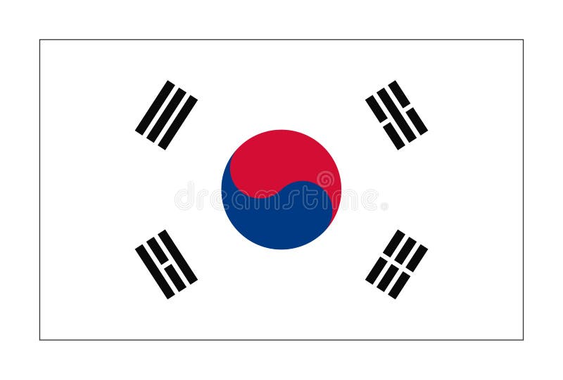 Bandera De La República Corea Ilustración del Vector - Ilustración de ...