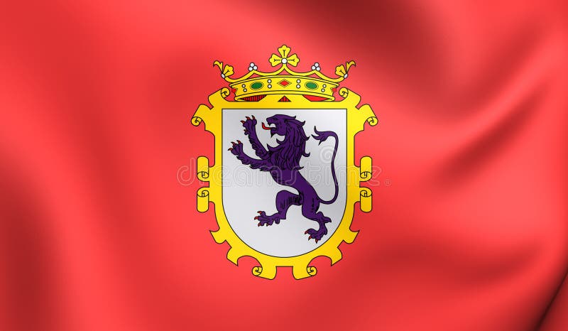 Bandera De Leon City, España Stock de ilustración - Ilustración de ...