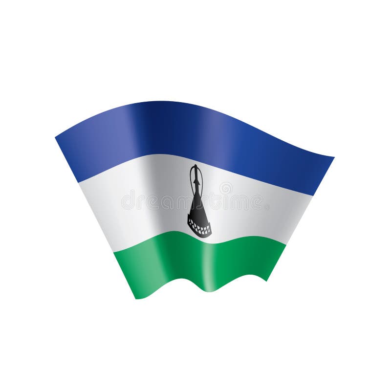Bandera De Lesotho, Ejemplo Del Vector En Un Fondo Blanco Ilustración ...
