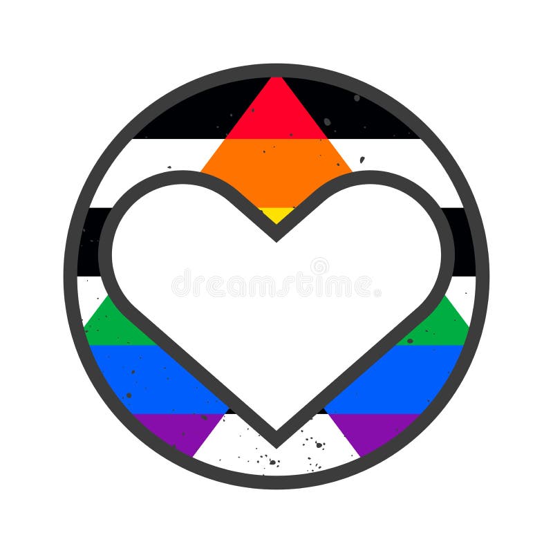 Bandera De Lgbtq De Aliado Recto Mes De Orgullo Stock De Ilustración